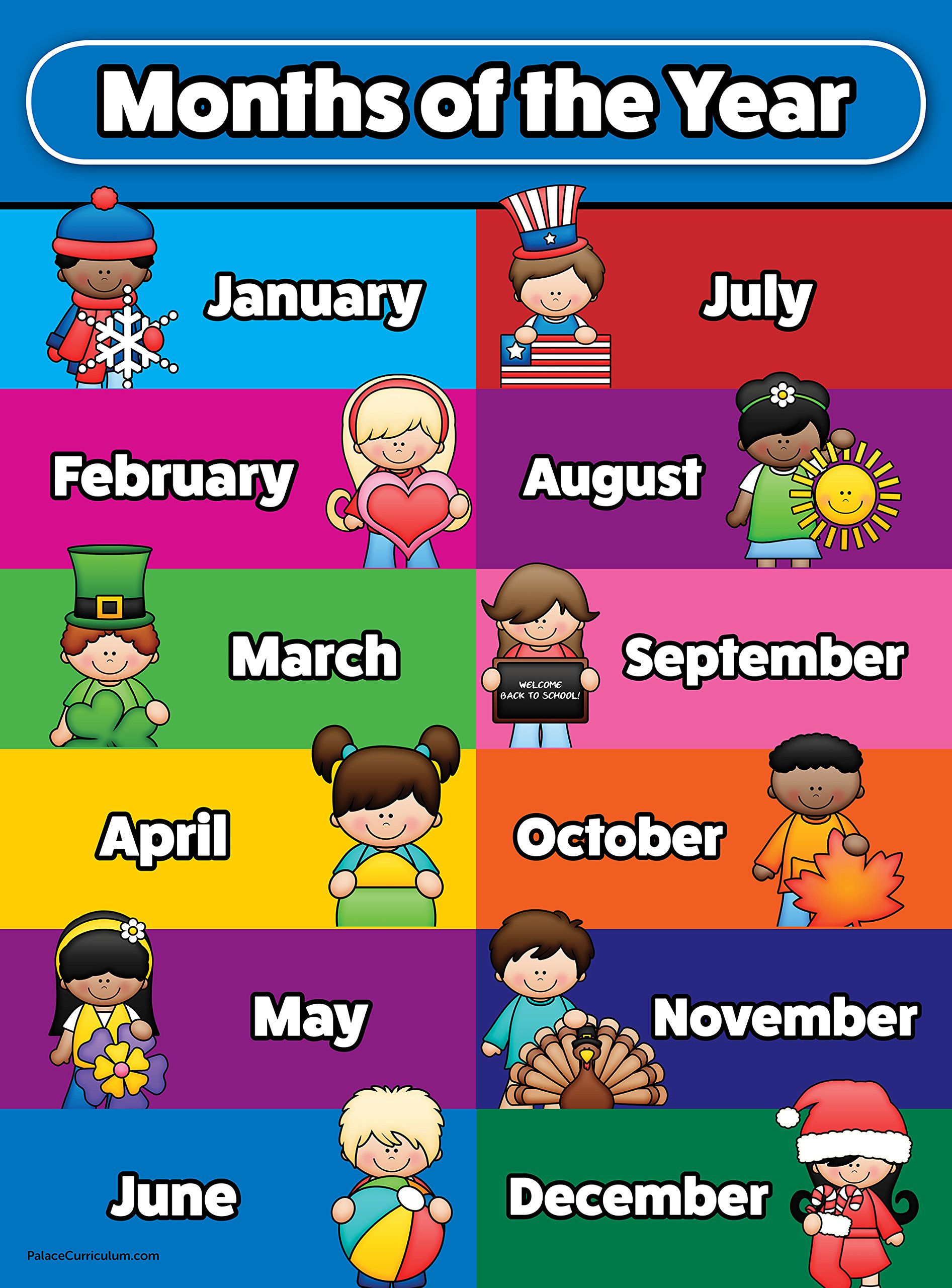 Palace Curriculum Days Of The Week & Months Of The Year Poster Chart ...