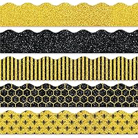 Amazon.com: Whaline 69Ft Summer Glitter Bulletin Board Borders 5 ...