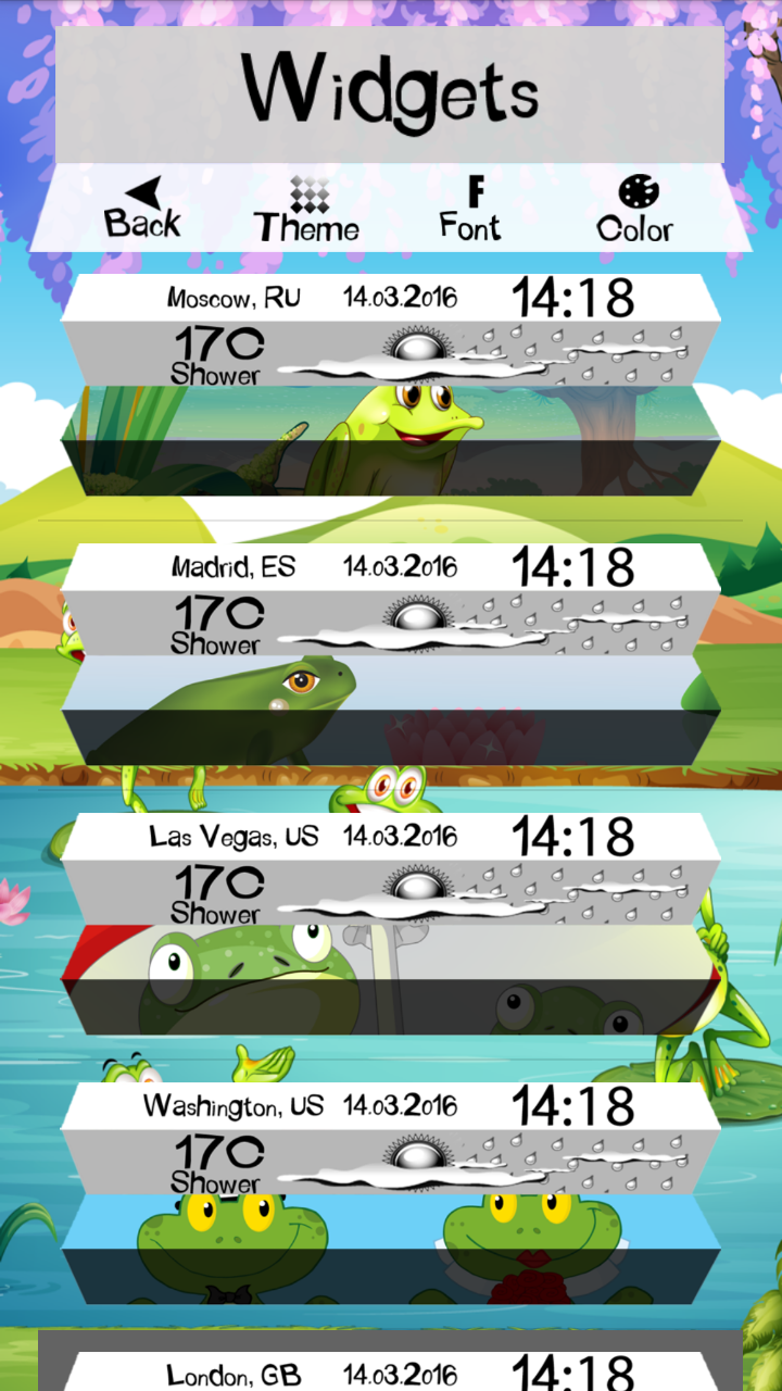 Horloge Météo Widget Frogs : Amazon.ca: Apps for Android