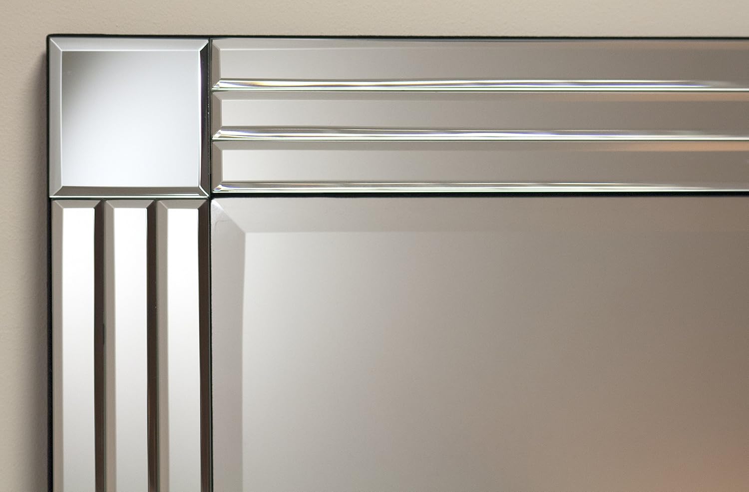 Barcelona Trading Molly Silver Glass Framed Rectangle Bevelled Wall ...