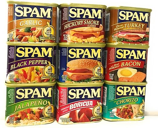 SPAM Bundle Of Nine Flavors: One 12 Ounce Can Each Of Bacon Black ...