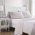 Amazon.com: Laura Ashley - Queen Sheets, Cotton Percale Bedding Set ...