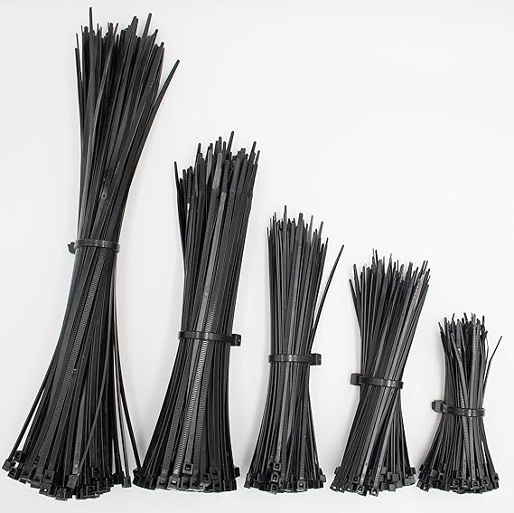 Kabelbinder Set 500 Stück schwarz 5 Größen 100/135/160/200/290 mm UV ...