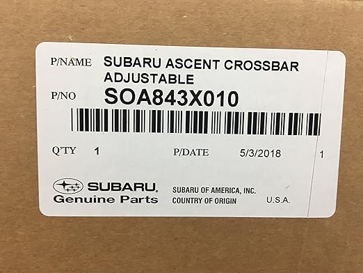 Amazon.com: Subaru 2019 Ascent Aero Crossbar Roof Adjustable Rack Set ...