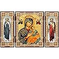 Amazon.com: Needzo Virgin Mary Icon Triptych, Our Lady of Perpetual Help Saint Mary and Christ ...