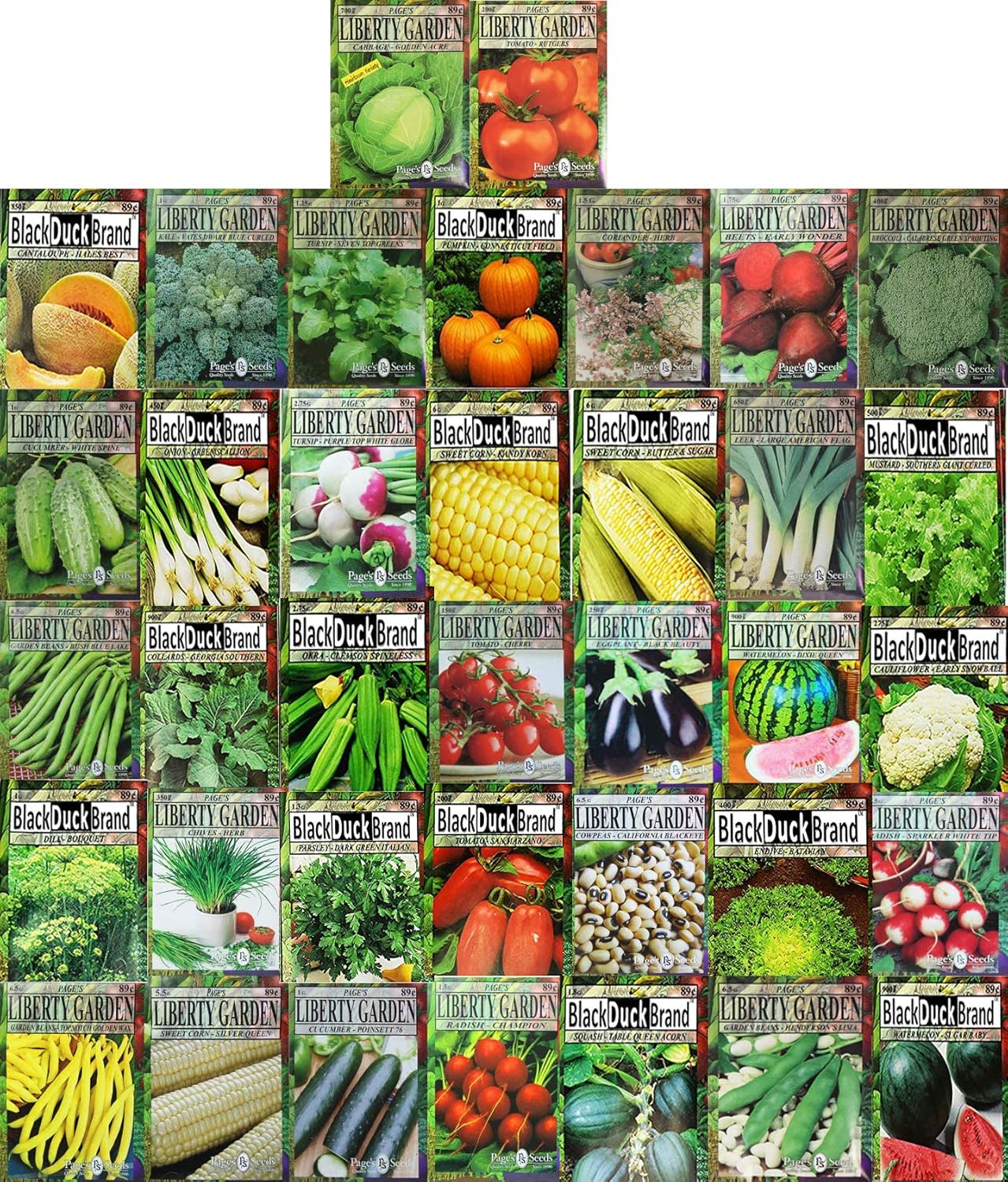 Amazon.com : Set of 37 Premium Variety Herbs and Vegetables - Deluxe ...