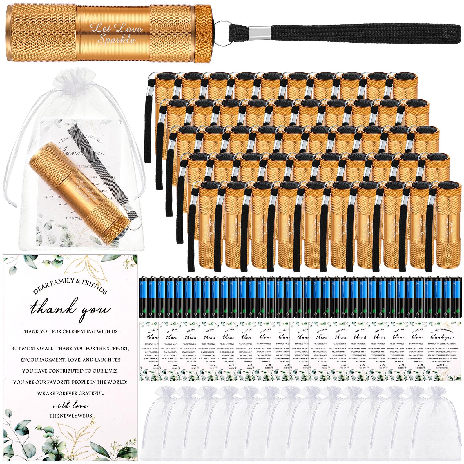 Tuanse 50 Set Wedding Favors for Guests Bulk, Batteries Included LED ...
