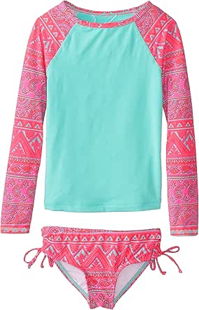 Amazon.com: Billabong Girls' Little Hippie Grom Rashguard Swim Set ...