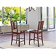 Amazon.com: East-West Furniture Buckland counter height chairs - Wooden ...