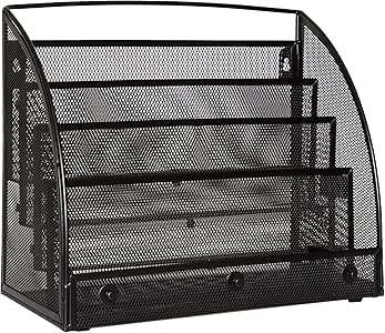 Amazon.com : Metal Vertical File Sorter - Black Wire Mesh Letter ...