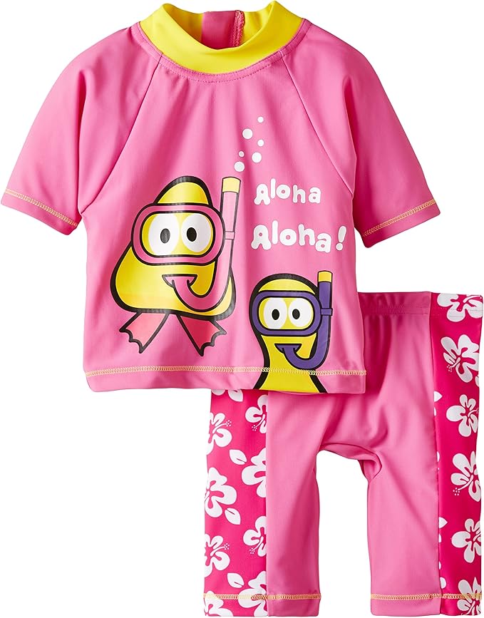 CBeebies Girl's 2 Piece Sunsafe Swimsuit, Pink, 18-24 Months: Amazon.co ...