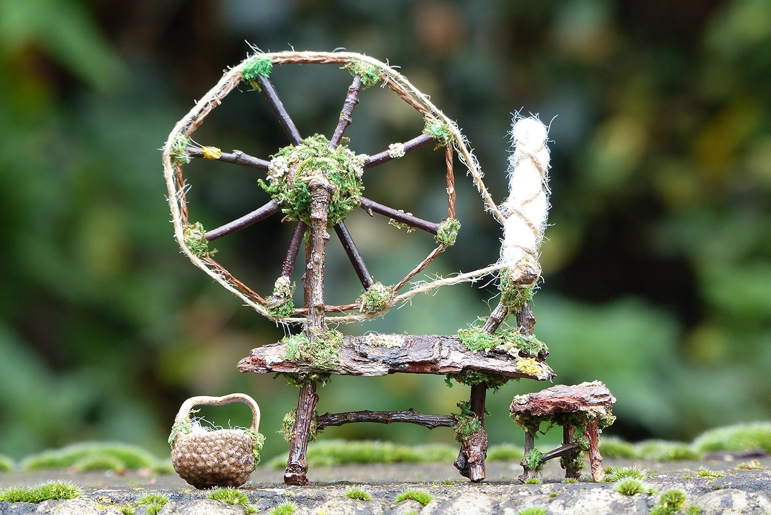 Fairy Spinning Wheel - Fairy House, Fairy Garden, Miniature Wheel ...