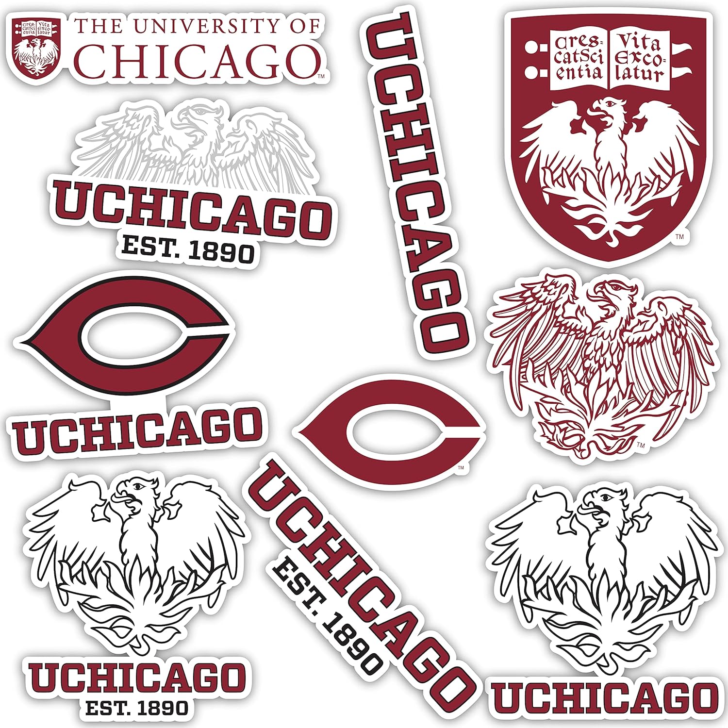 The University of Chicago UChicago Maroons NCAA Vinyl Decal Laptop ...