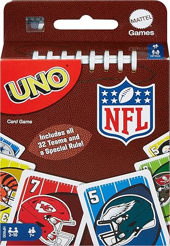 Mattel Games UNO NFL Card Game for Kids, Adults and Family Night ...