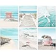 Amazon.com: Coastal Wall Art Beach Prints Decor Set of 6 Summer ...