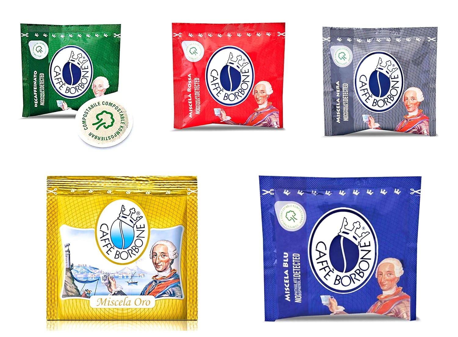 Amazon.com : Caffe Borbone Espresso Mixed Flavors 50 ESE Pods : Grocery ...