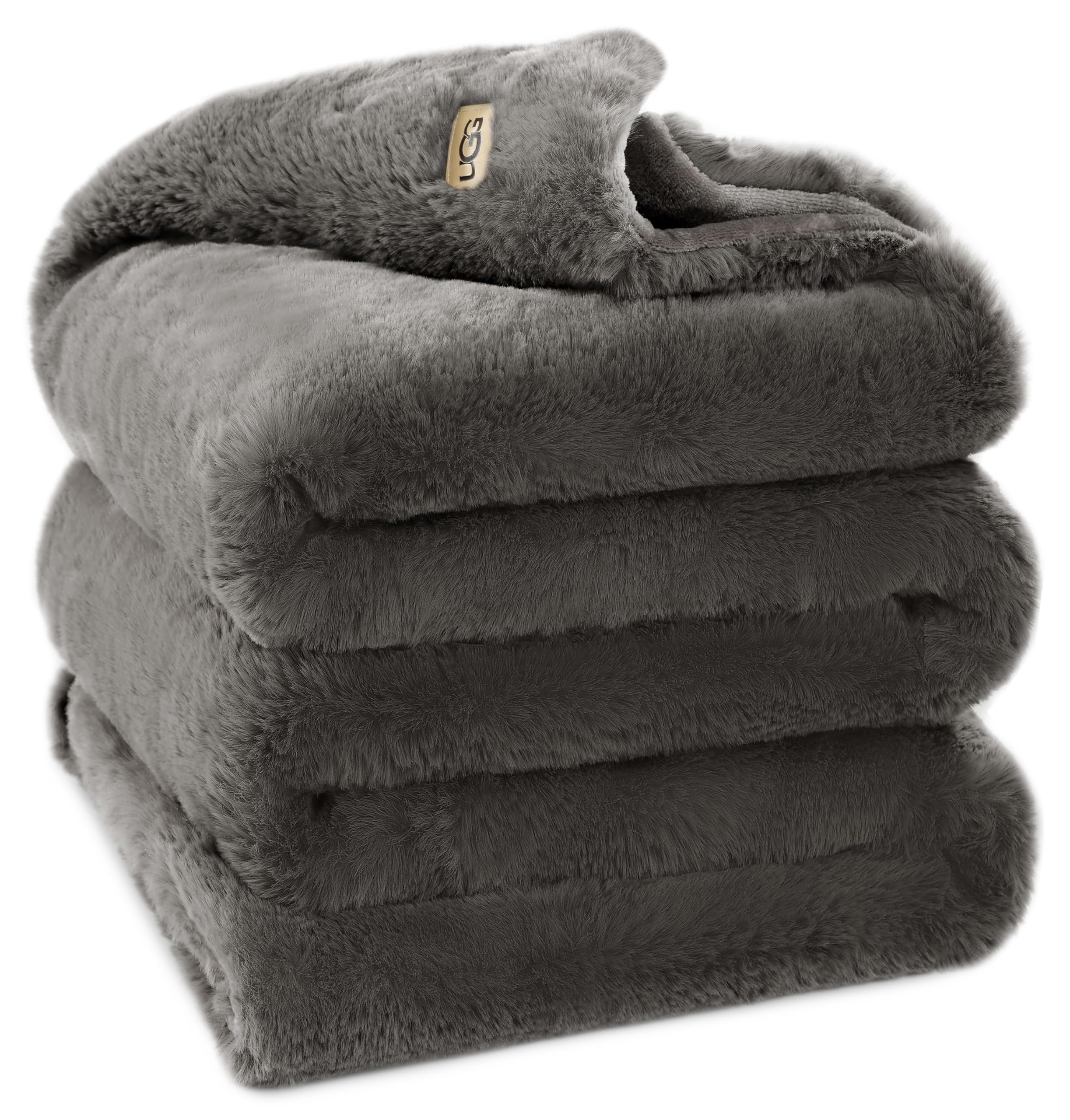 UGG Euphoria Plush Faux Fur Throw Blanket Medium Weight Reversible ...
