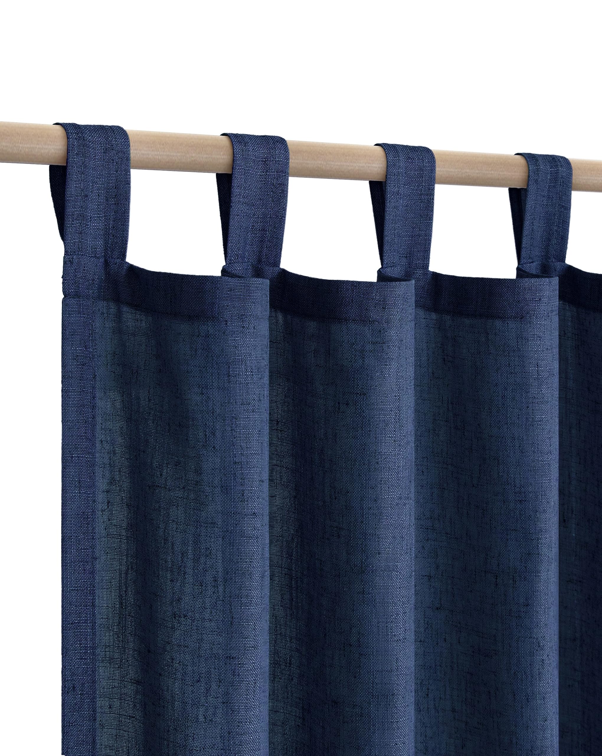 Navy Blue Curtains 84 Inch Length for Living Room 2 Panels Tab Top ...