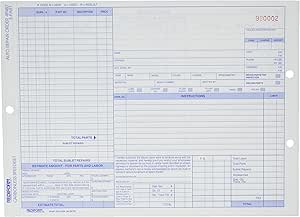 Amazon.com : Rediform Auto Repair Polypack, Carbonless, 3 Part, 8.5 x ...