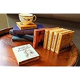 Amazon.com | Jane Austen Books Coaster Set- 6 Piece Fabric Top Coaster ...