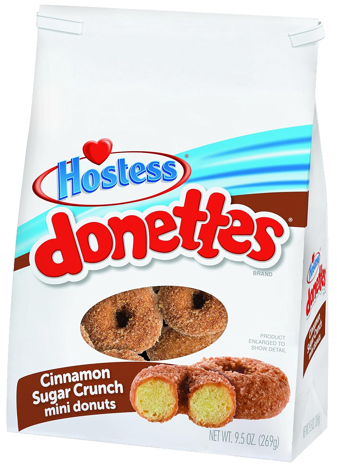 Hostess Donettes Mini Donuts, Cinnamon Sugar, 9.5 Ounce (Pack of 6 ...