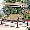 Amazon.com : Patio Swing Lawson Ridge 3-Person Swing/Hammock, Tan ...
