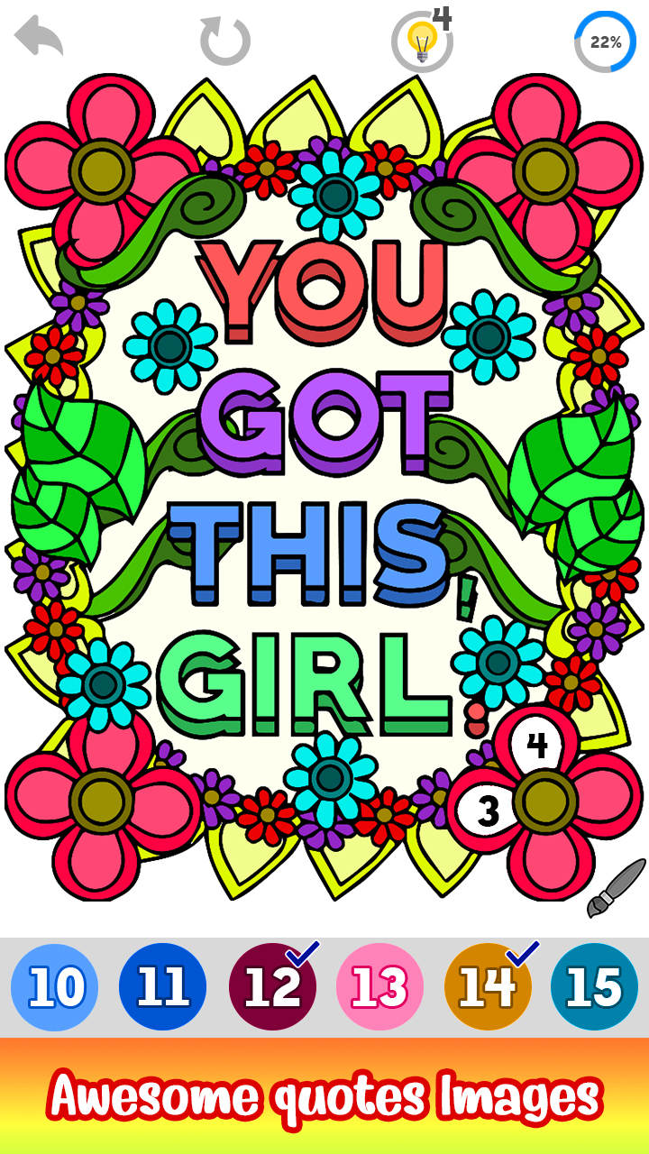 Motivational Quotes Color by Number - Grownups Paint + Glitter + Crayon ...