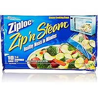 Amazon.com: Ziploc Zip 'n Steam Meal Prep Bags, For Cooking and ...
