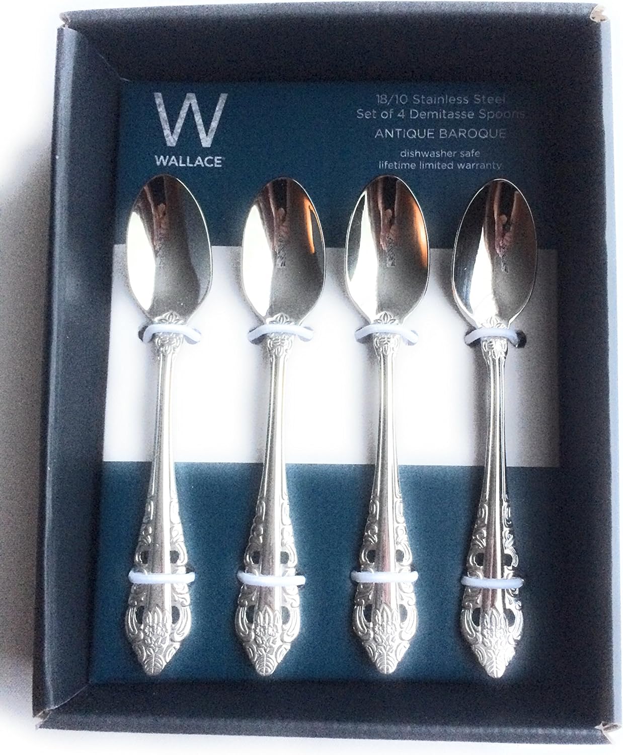 Amazon.com: Wallace Antique Baroque 18/10 Stainless Steel Demitasse ...