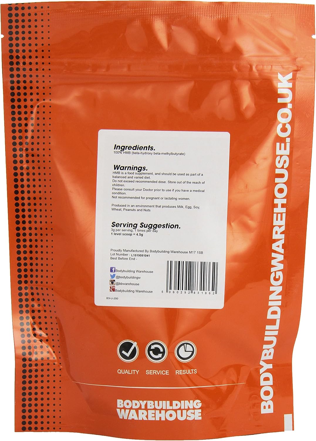 Bodybuilding Warehouse Pure HMB Powder 250g from Leucine – Amino Acid ...