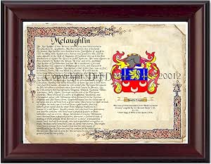 Amazon.com: Mclaughlin Coat of Arms/ Family Crest on Fine Paper and ...