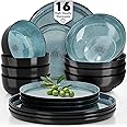 Amazon.com | 16 Piece Dinnerware Sets for 4 - Modern Style Stoneware Dinnerware Set - Scratch ...