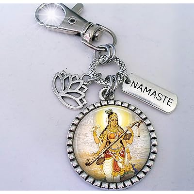 Saraswati Keychain with Lotus Flower and Namaste Philippines | Ubuy