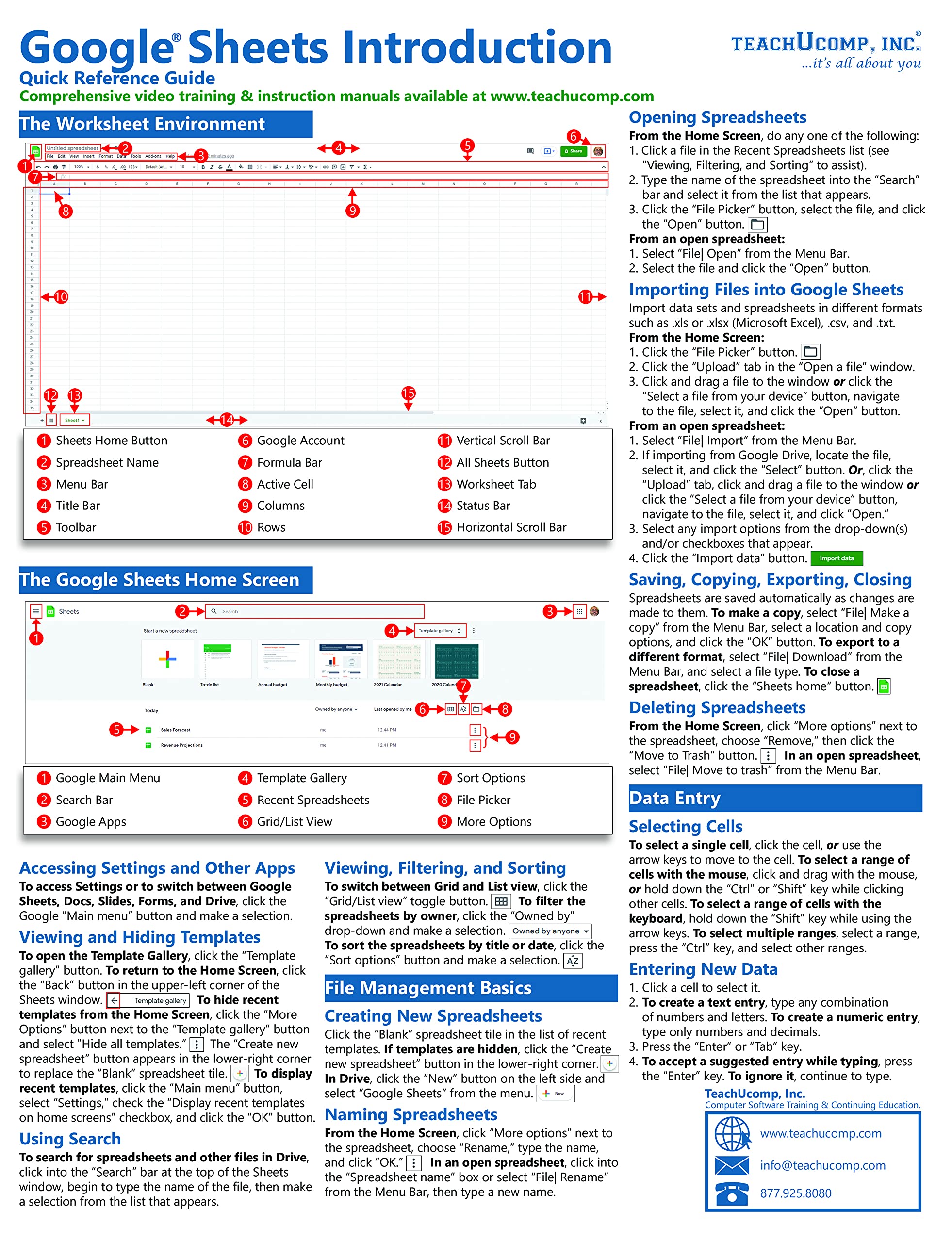 Mua Google Sheets Quick Reference Training Card - Laminated Tutorial ...