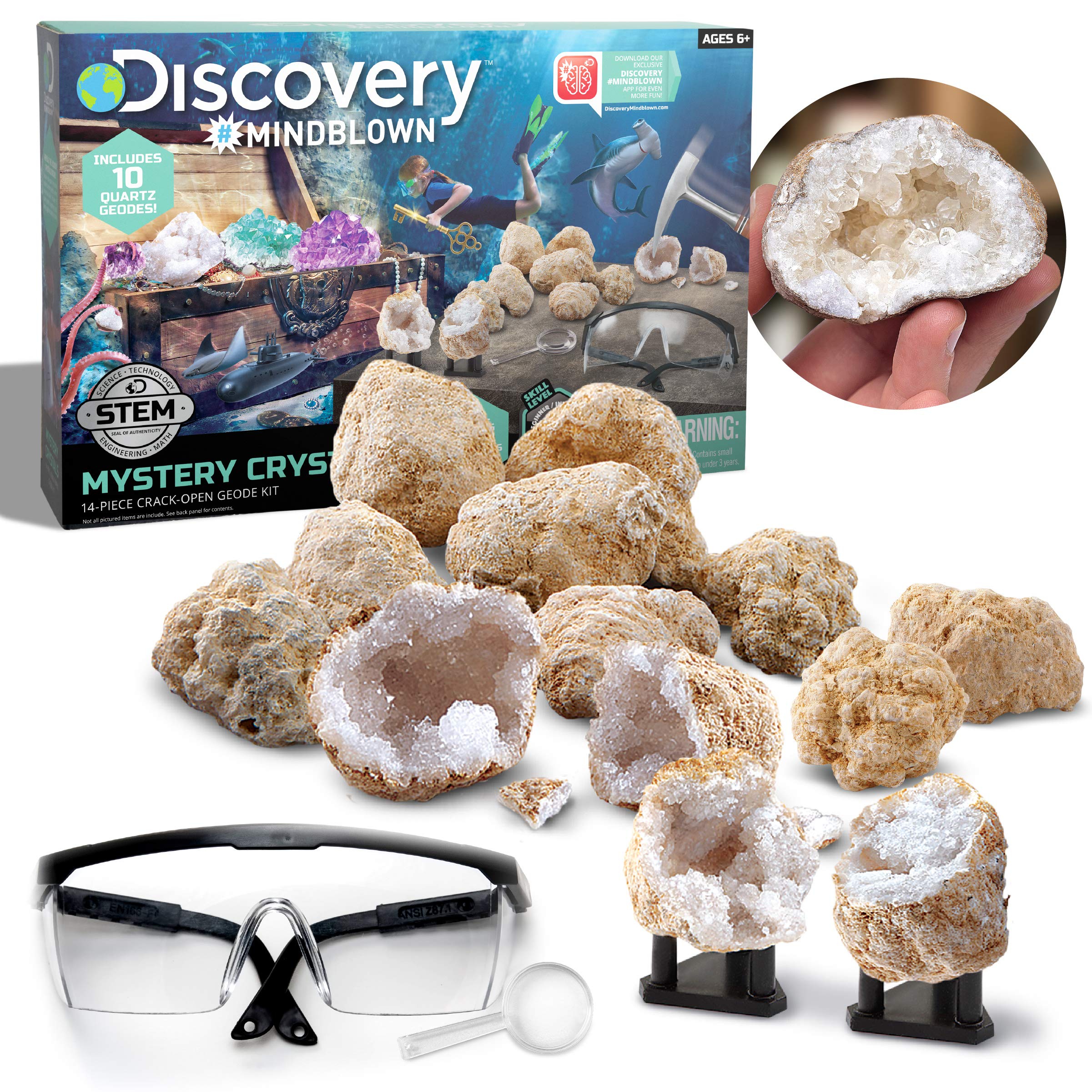 Discovery™ Crack-Open Geode Kit – Mystery Crystal STEM Science Set | 10 ...