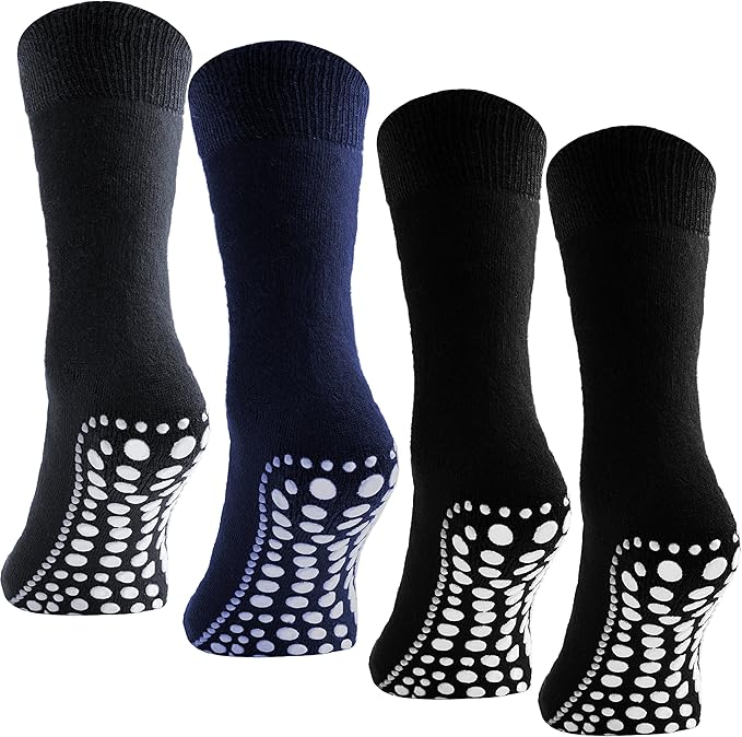 4 Pairs BRUBAKER ABS Home Socks Unisex - with non slip soles: Amazon.co ...