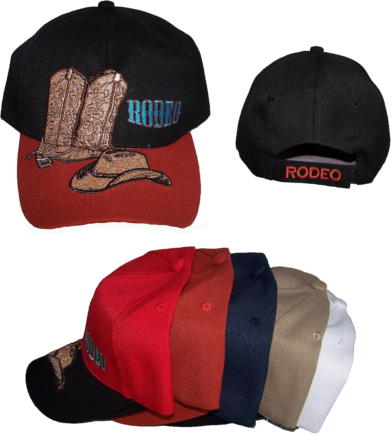 Boots & Cow Boy Hat Rodeo Baseball Caps Hats Embroidered (Rodeo79 Z ...
