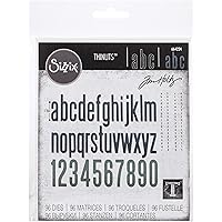 Amazon.com: Sizzix Thinlits Die Set 123 Pack Alphanumeric Tiny Type Upper by Tim Holtz, Multicolor