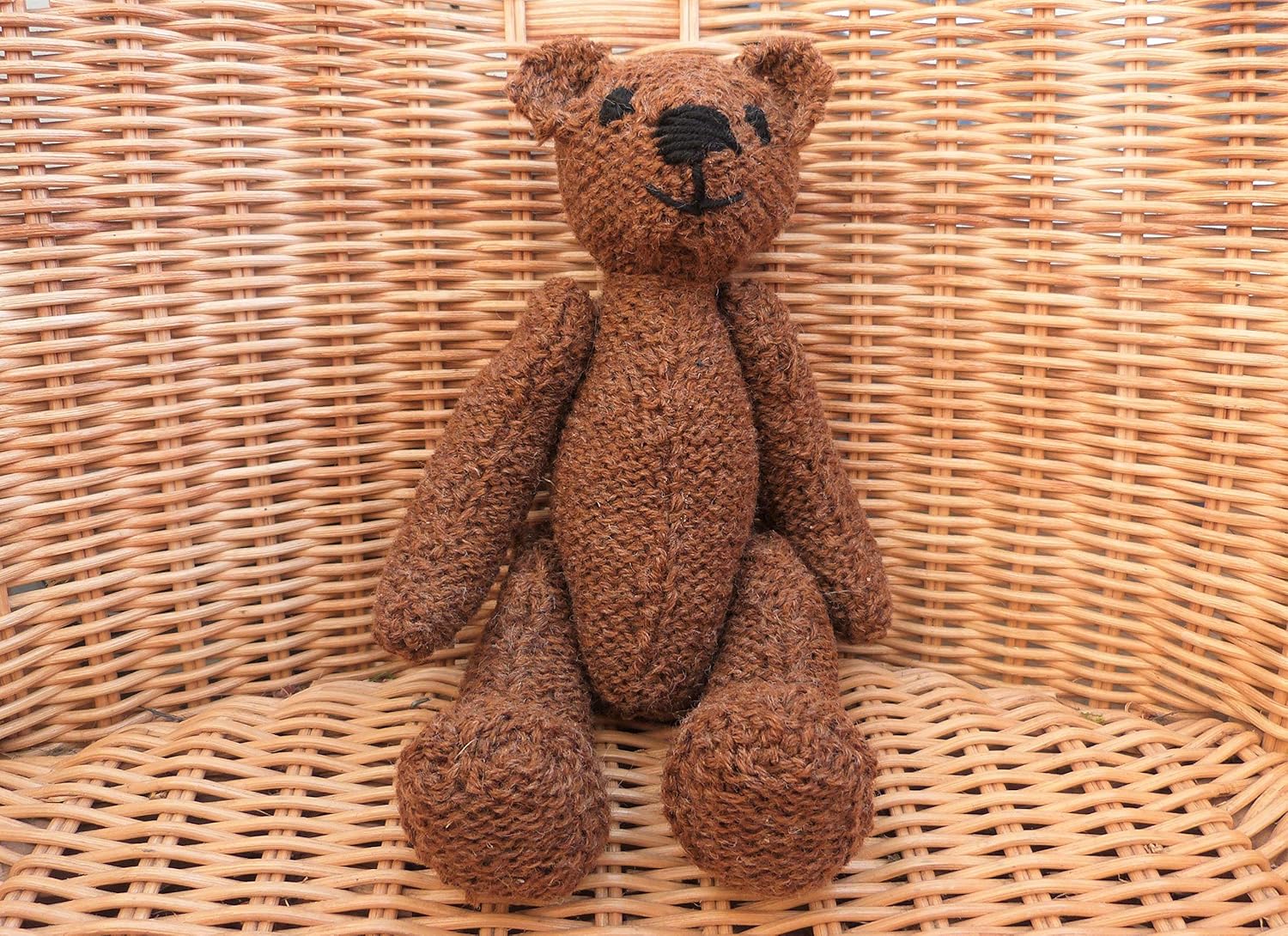 Handmade Teddy Bear. 8" Ginger Brown Teddy Bear, Hand-Knitted in 100% ...