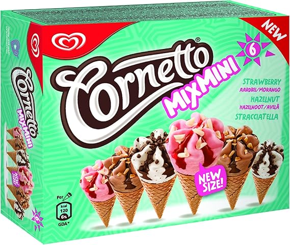 Cornetto Mini Fruity Helado - Paquete de 6 x 60 ml - Total: 360 ml ...