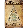 Amazon.com: JIUFOTK Travel Adventure Metal Tin Signs Born For Adventure ...