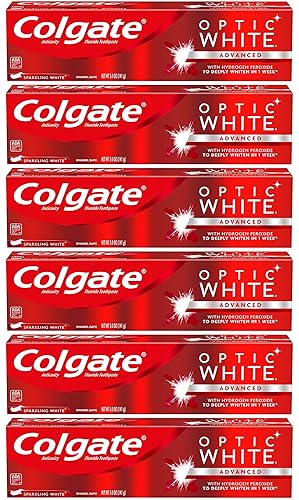 Colgate Optic White Whitening Toothpaste, Sparkling White - 5 Ounces (6 ...