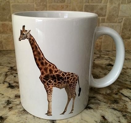 Amazon.com: Ceramic Coffee Tea Mug Cup 11oz White Giraffe Animal Great ...