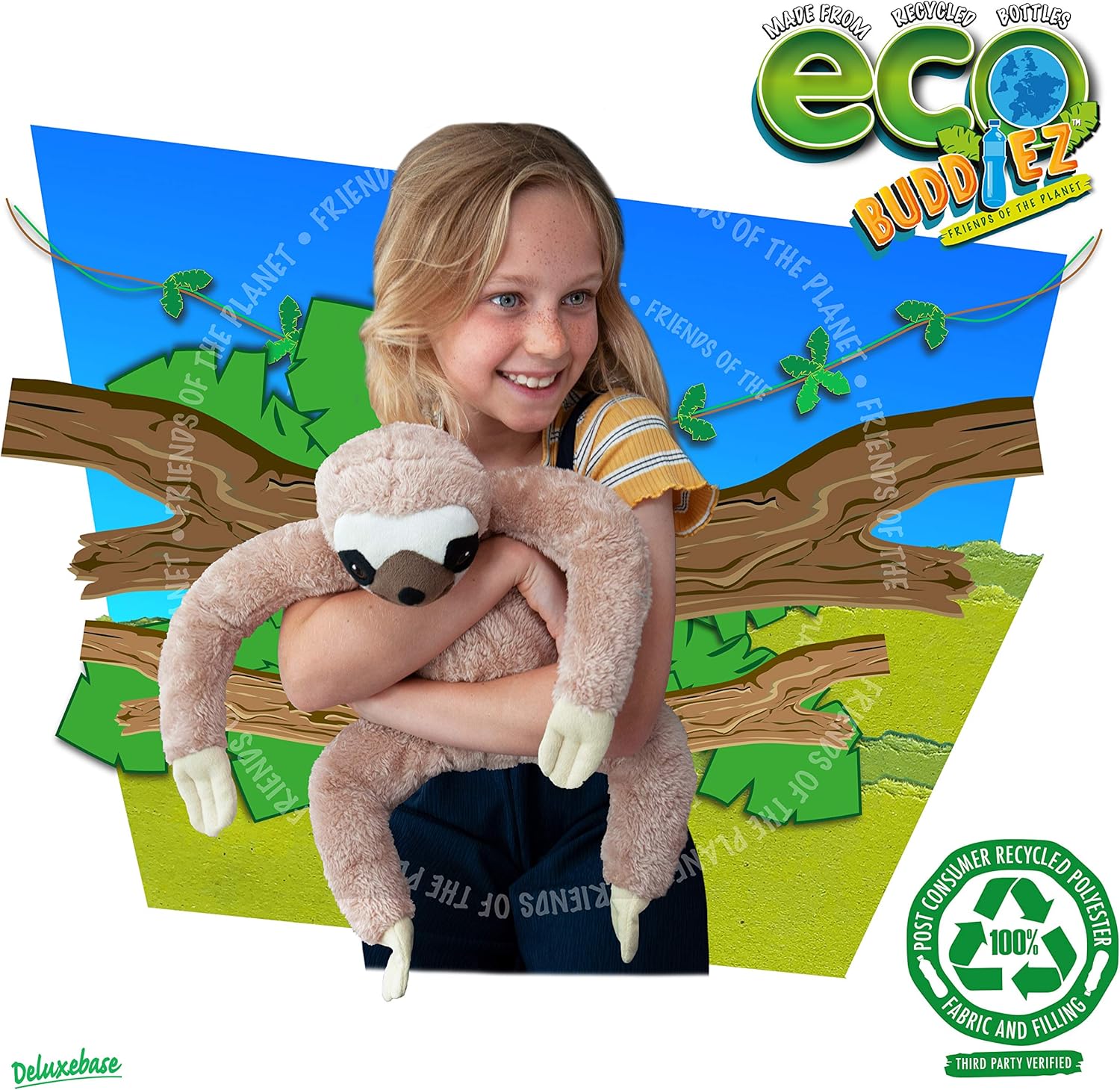 EcoBuddiez – Sloth from Deluxebase. Large 30cm Soft Plush Animals made ...