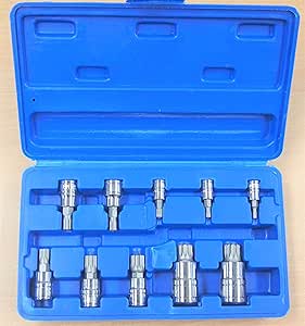 Amazon.com: 10 PC XZN Triple Square Spline Bit Socket Set 12 Points: Automotive