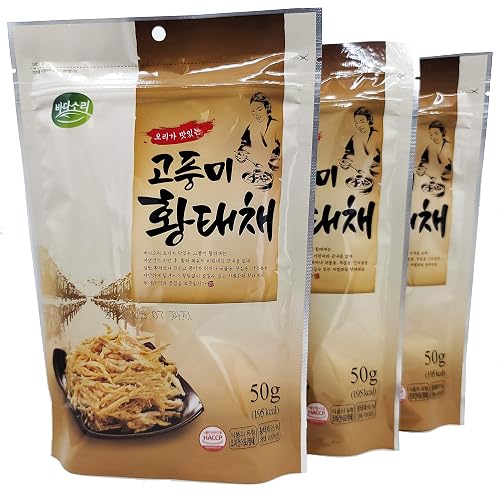 Seasoned Dried Alaska Shredded Pollack, Made in Korea (3Packs) in ...