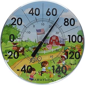 Amazon.com: Marathon BA030002US 12" Indoor/Outdoor Dial Thermometer ...