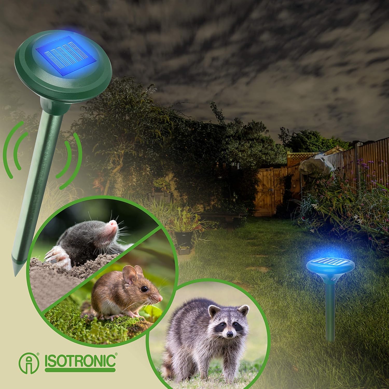 ISOTRONIC® Solar Mole Scarer, Effective Vibrasonic Deterrent against ...
