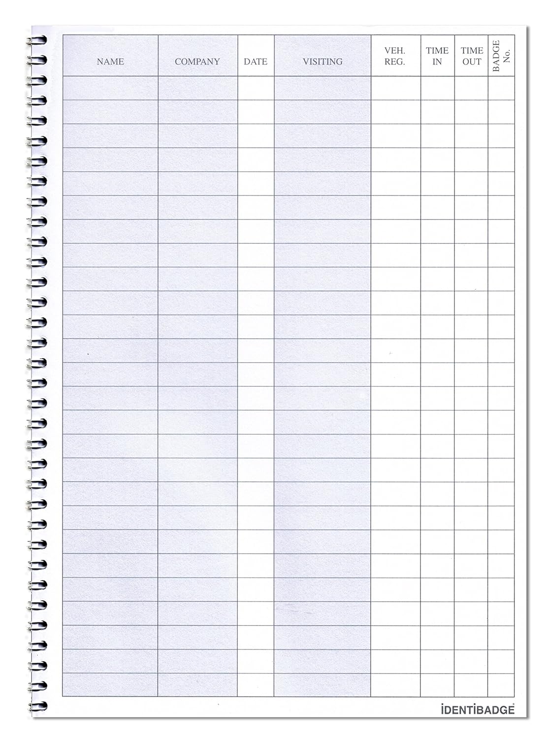 IDENTIBADGE Visitor Line Entry Book Refill Sign In and Out System Log ...
