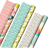 Amazon.com: Hallmark Wrapping Paper Mini Rolls, 3-Pack (Stripes ...